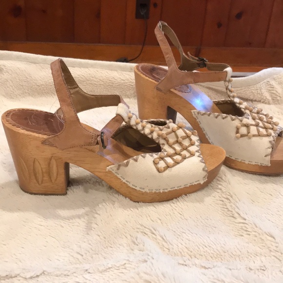 Miss Albright | Shoes | Miss Albright For Anthropologie Wooden Sandals ...